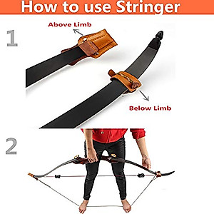 KAINOKAI 54" Traditional Laminated Recurve Bow/Archery Amercian Hunting&Target Horse Bow/Longbow Most Arrows fits,15-55 lbs for Kids Teens & Adults