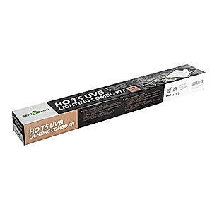 REPTI ZOO T5 HO UVB Lighting Combo Kit, Terrarium Hood Comes with Desert 10.0 UVB T5 Lamp (24W)