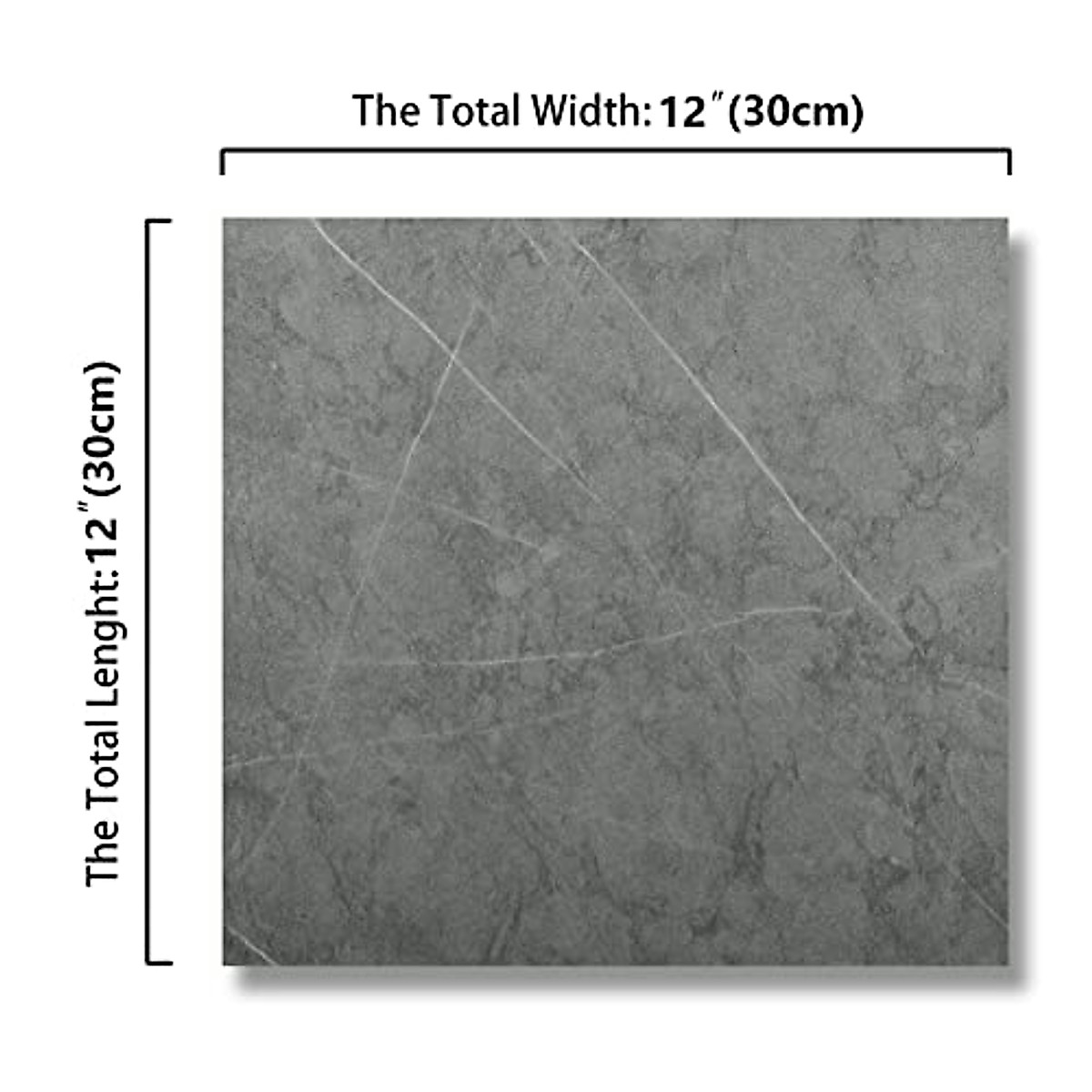 CHICHOME Gray Peel and Stick Floor Tile Matte Marble Vinyl Flooring Waterproof Self Adhesive Wall Tiles for Interior Wall Décor 12'' x12'' Removable Flooring Tiles for Bathroom Kitchen Floor 6PCS