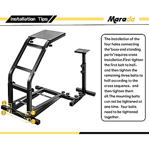 Marada Compact Racing Steering Wheel Stand with V2 Simulator Support Fits for Logitech/Thrustmaster/PXN G27 G29 G920 G923 T248 T300RS GT R5 Sim Stand Without Wheel, Pedal (Only Stand)