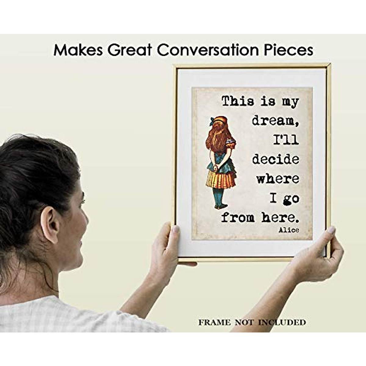 Inspirational Wall Art Poster: "This Is My Dream" Alice In Wonderland - 11x14 Unframed Motivational Wall Art & Positive Affirmations Wall Decor for Kids, Teen Girl, Boy & Office Decor for Men, Women