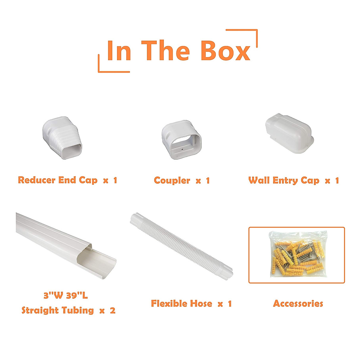 GCGOODS 3in 9ft Decorative PVC Lineset Cover Kit for Ductless Mini Split Air Conditioners, Central AC and Heat Pumps