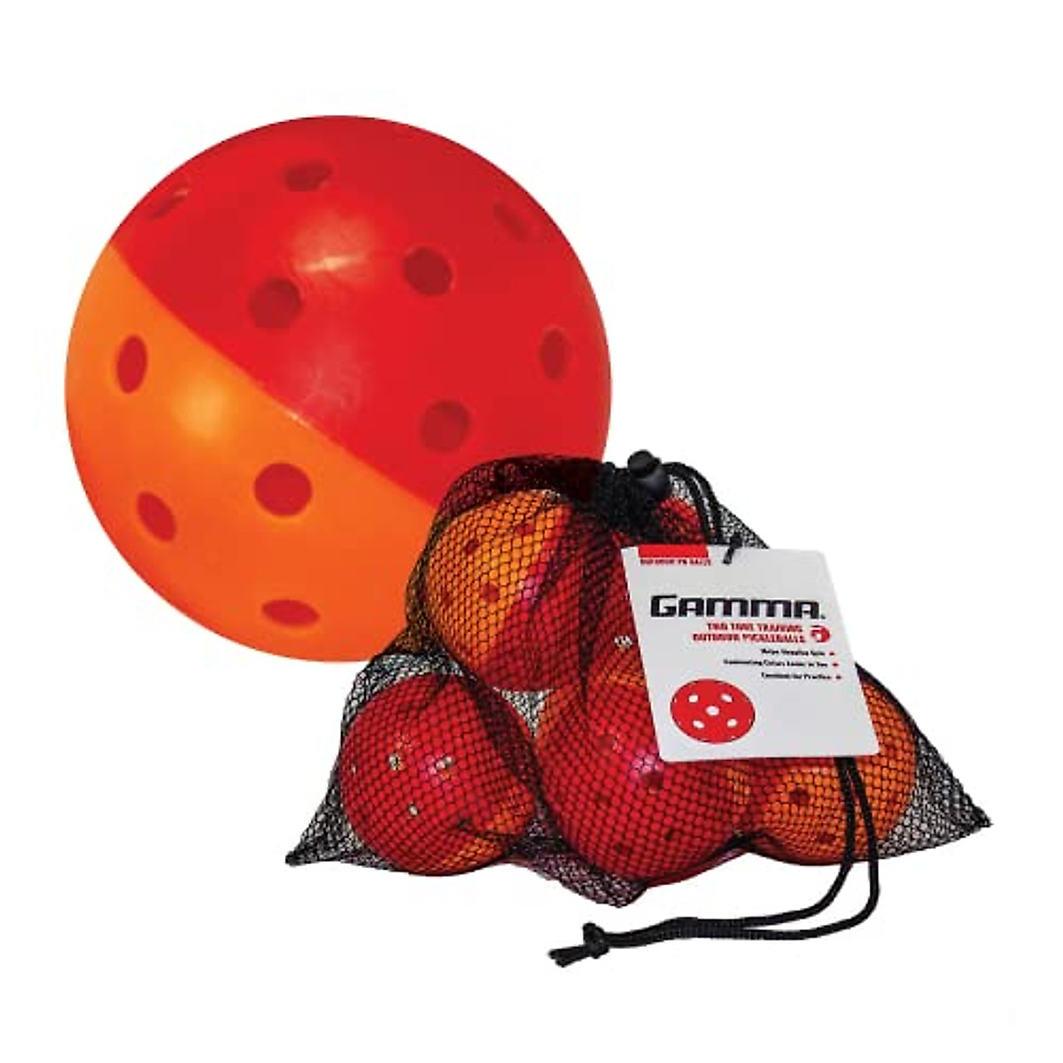 GAMMA Two Tone Recreation Training Outdoor Pickleball 6/Pk