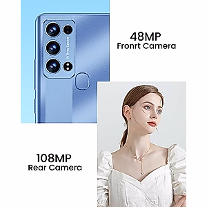 VIQEE Rion9Pro 5G Unlocked Cell Phones,6G+256GB Dual Sim Smartphone, Unlocked Mobile Phone with 6.72inch Waterdrop Screen, Android Phone 48+108 MP | 6800mAh | Fingerprint Lock & Face ID | (Blue)