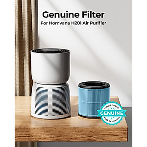 Homvana H201 Air Purifier Replacement Filter, 3-in-1 True HEPA, High-Efficiency Activated Carbon 1 Pack