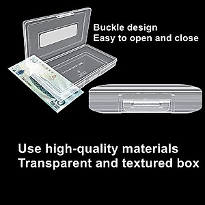 Dollar Bill Holder with Storage Case, MUDOR PP Material 100 Pieces Clear Paper Money Currency Collection Sleeves Protector Bag, Banknotes Protector Slab Holder