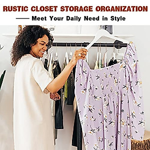 Varsoul Wall Mounted Clothes Rack - 48" Clothing Garment Rack, Space-Saving Heavy Duty Detachable Iron Clothes Hanger Pole, Multi-Purpose Hanging Rod for Closet Storage