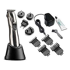 Andis 32400 Slimline Pro Cord/Cordless Beard Trimmer, Lithium Ion T-blade Trimmer, Close Cutting T-Blade Zero Gapped, Chrome