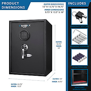 Barska Digital Keypad Home & Office Steel Security Safe Lock Box with Deadbolts - 1.45 Cu Ft Deluxe