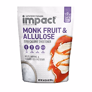 IMPACT Monk Fruit Allulose Sweetener, Zero Calorie Blend, Keto Friendly Sugar Substitute (4 lb)