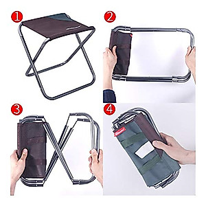 TRENTSNOOK Exquisite Camping Stool Outdoor Camping Portable Folding Chair Durable Waterproof Fishing Stool with Storage Bag (Color : Coffee)