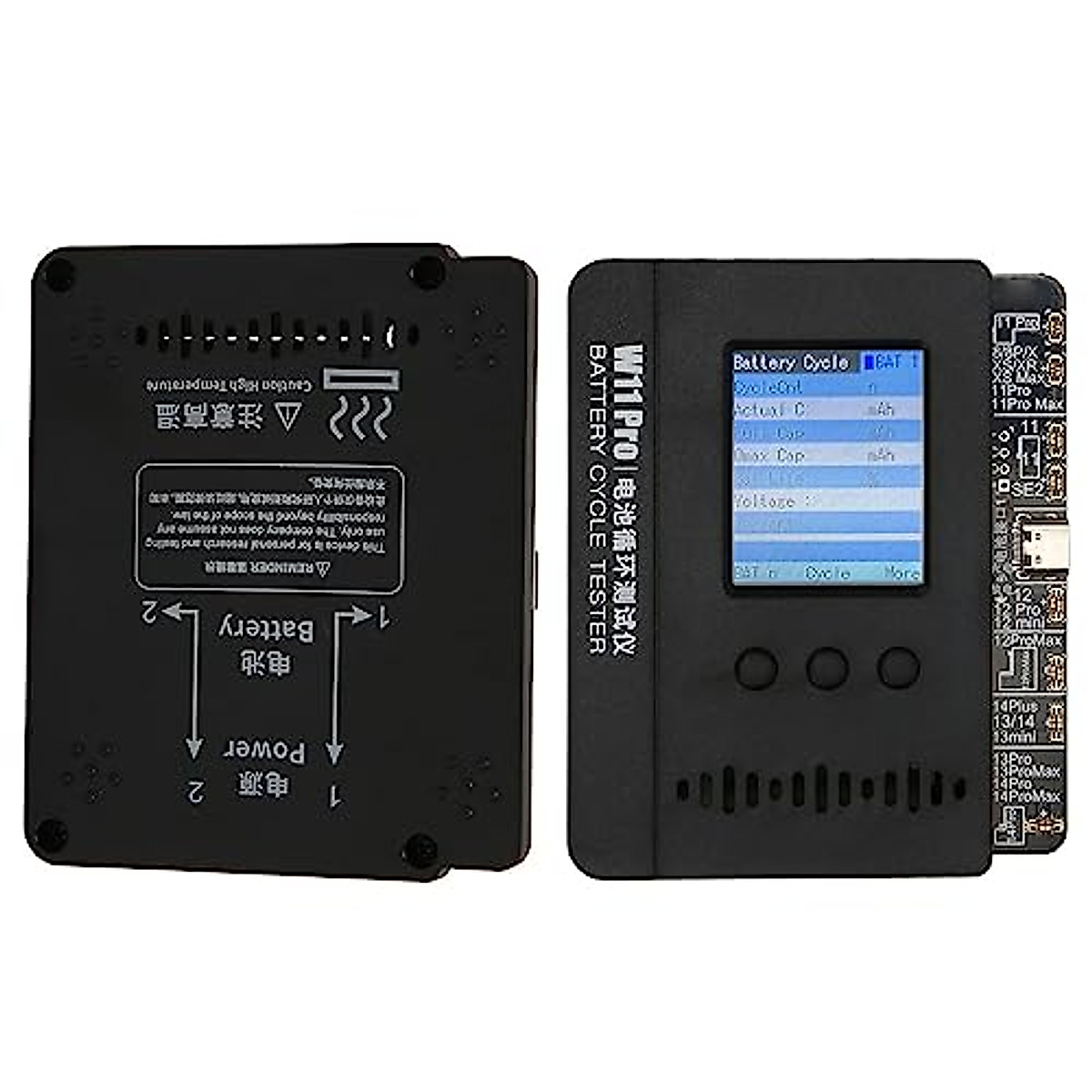 Small Battery Tester, Battery Cycle Tester AC 100 to 240V Ergonomic Design for Repair (US Plug)