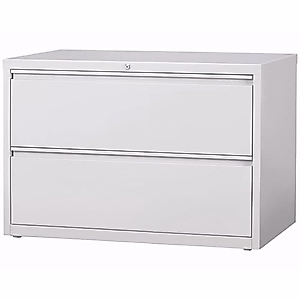 Hirsh 42-in Wide HL8000 Series 2-Drawer Metal Lateral File Cabinet in Light Gray