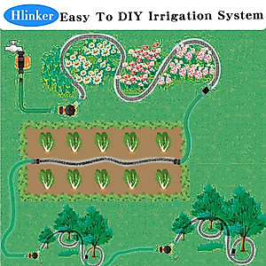 Hlinker Flat Soaker Hose 15 25 50 75 FT for Garden Beds, 25Ft 1/2" Linkable Consistent Drip Irrigation Hose Save 80% Water, Leakproof Heavy Duty Double Layer Sprinkler Hose