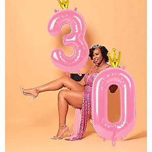 40 Inch Number Balloon 5, 5th Birthday Balloon, Pink Five Year Old Balloon Decorations, 5 15 50 Number Balloons Party Supplies Wedding Anniversary