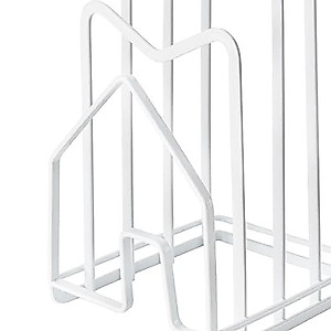 Chopping Board Organizer, Multifunctional Pot Pan Lid Stand Holder Iron Good Ventilation Kitchen Countertop Organizer, Chopping Board Storage Rack for Kitchen(Standard-White)