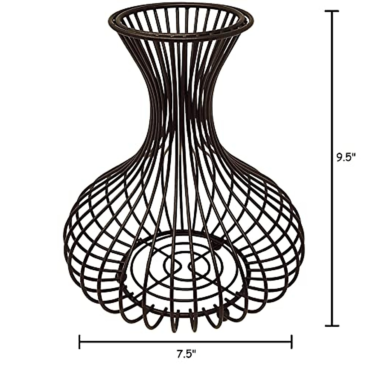 KOVOT Wine Cork Holder – Vase Shaped Cork Holder Cage – Solid Metal Construction – Rustic Décor – Wide Capacity – Hoard Memories – Wine Stopper Display for Wine Lovers – Dark Bronze