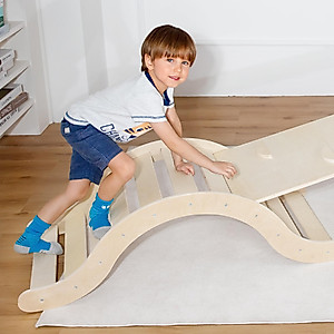 bbgroundgrm Kids Rocking Chairs, Lightweight Rocking Floor with Pillow, Toddler Chaise Lounge Chair for Toddlers, Children, and Kids