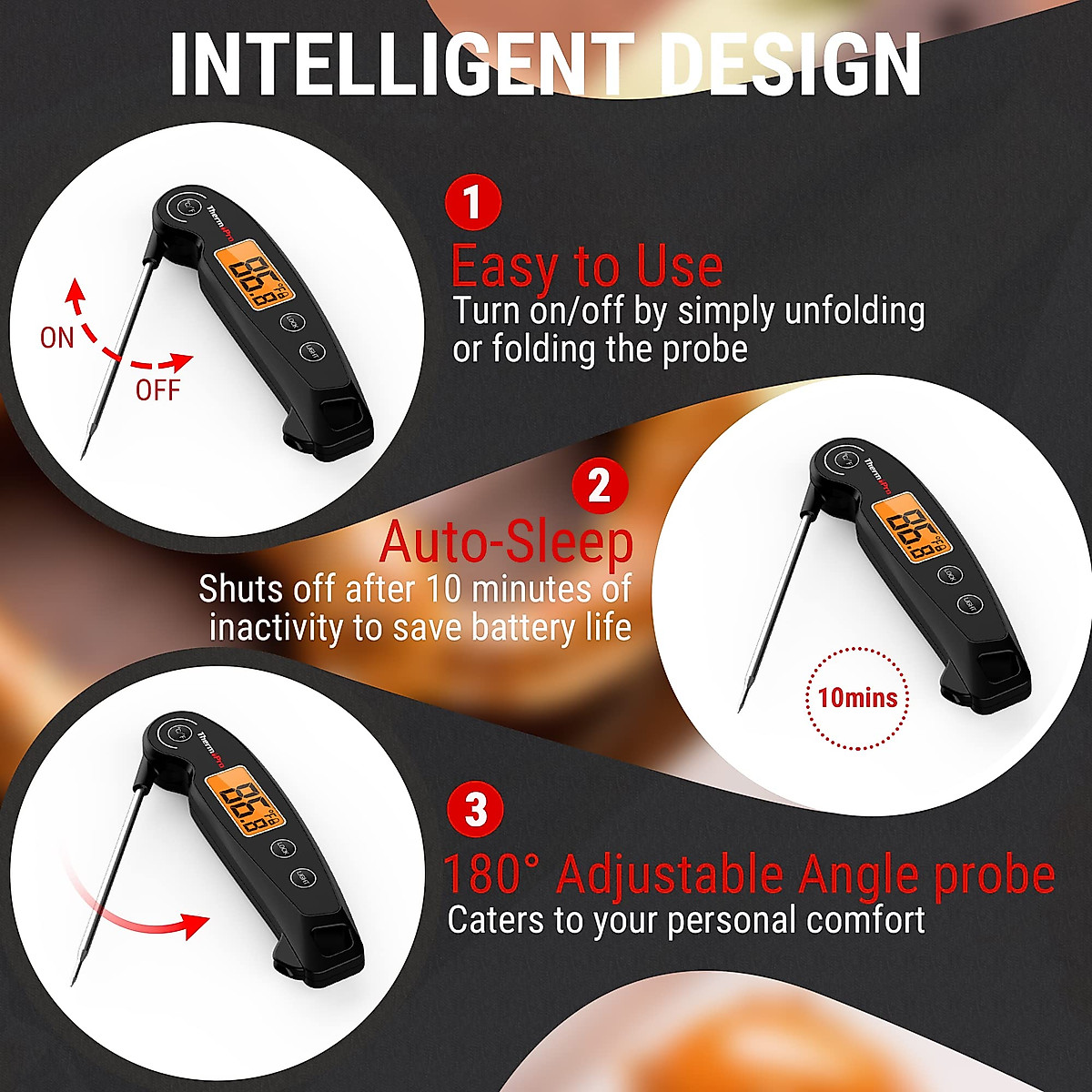 ThermoPro TP605 Instant Read Digital Meat Thermometer for Cooking + ThermoPro TP06B Digital Grill Meat Thermometer with Probe