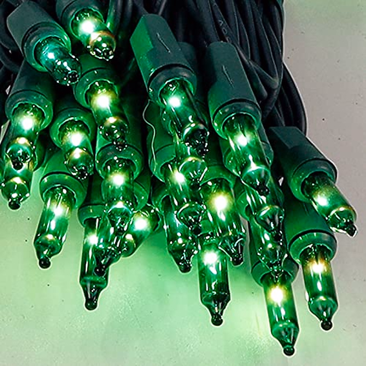 Christmas Lights Indoor Outdoor, 150-count Lights Incandescent Mini String Light, 120V UL Certified Green Wire Lights for St Patricks Day Patio, Holiday, Party, Home, Garden, Easter Decorations, Green