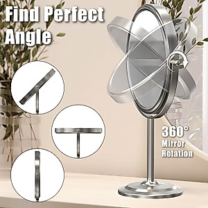 Deco Brothers Makeup Mirrors with Stand, 8 Inch Double Sided with 7X Magnification, Nickel