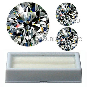 Cubic Zirconia Round shape 16.00 MM 15.00 CT size 1 pc + 6.50 MM 1 CT size 2 pcs +1 FREE BOX for CZ set