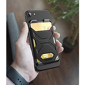 SUPCASE Adhesive Slim Wallet,(2-Pack) Ultra Thin Stick-On Silicone Credit Card Holder Sticker Adhesive Cell Phone Wallet Compatible for Most Smartphones（not fit Mobile Phones with Curved Back）(Black)