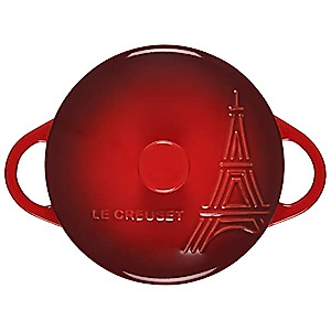 Eiffel Tower Stoneware Mini Cocotte - Cerise