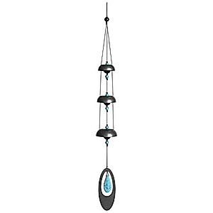 Woodstock Chimes Signature Collection, Woodstock Temple Bells 25'' Turquoise Wind Bells for Outdoor, Patio, Home or Garden Décor (TB3TQ)