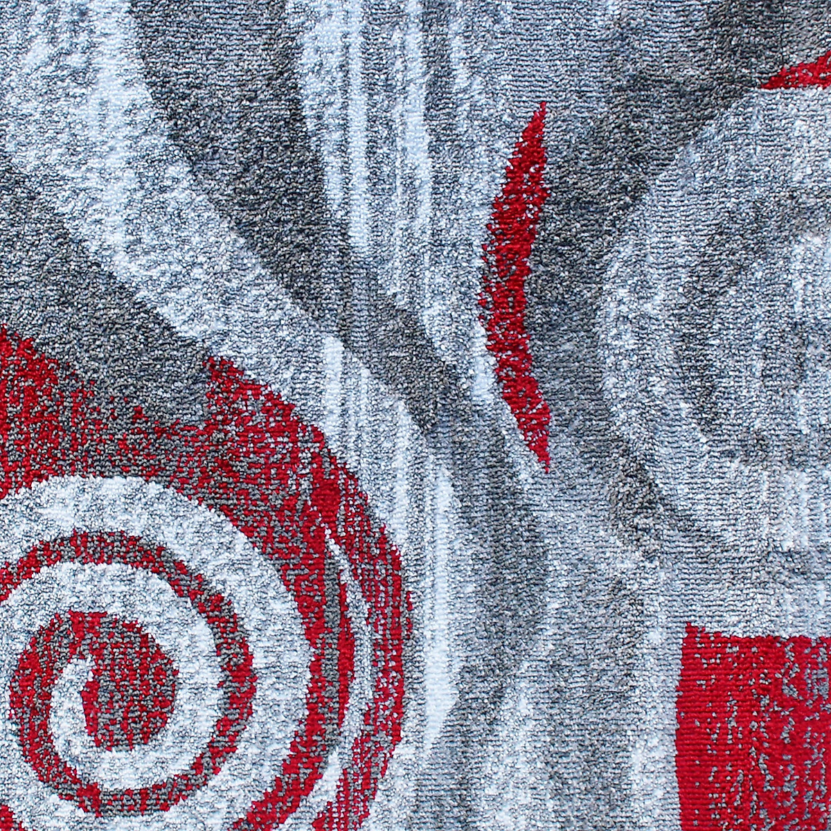 BizChair 2' x 11' Red Swirl Patterned Olefin Area Rug with Jute Backing for Entryway, Living Room, Bedroom