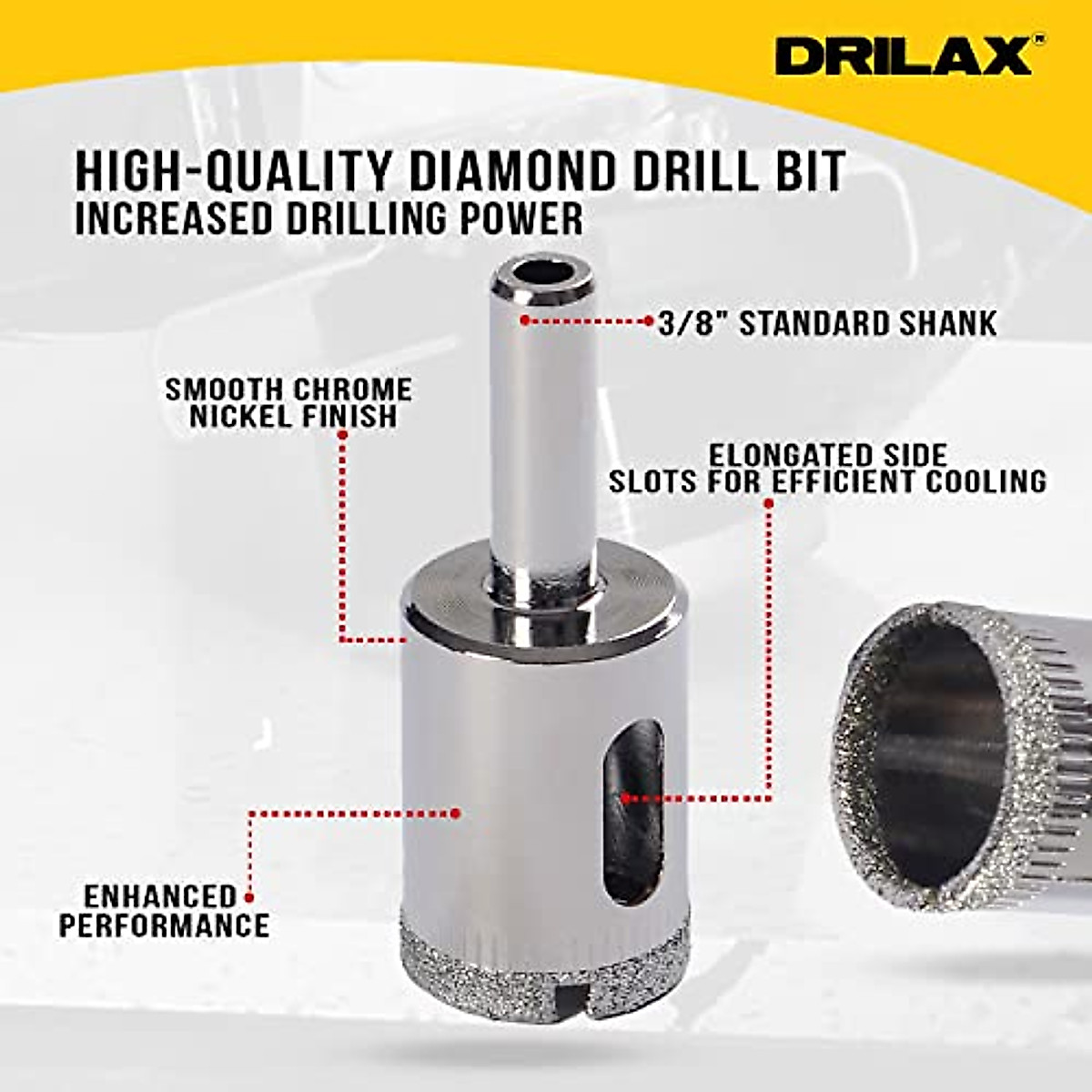 3/4 Inch Diamond Drill Bit Ceramic Pot Porcelain Tile Glass Bottle Granite Hole Saw 0.75 inches by Drilax