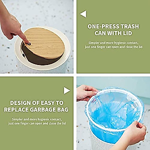 Small Trash Can with Lid for Bathroom Kitchen Office Diaper Rice seamless for fabric wrapping paper simple rice grain light print Bedroom Garbage Trash Bin Dog Proof Waste Basket Cute Decorative