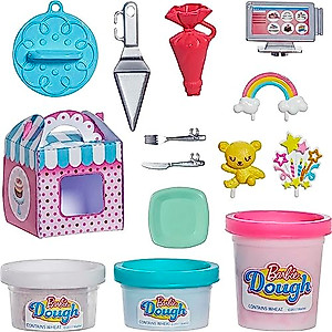 Barbie Cake Decorating Playset with Blonde Doll, Baking Island with Oven, Molding Dough & Toy Cake-Making Pieces [Amazon Exclusive]