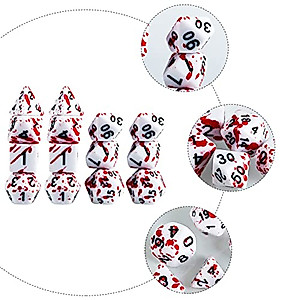 HANABASS Red Table Runner 2sets- Splatter Games Vampire Dragons Die RPG Club Board Theme Game Role for Dices Irregular Multi- Sided of Dice Favor Polyhedral Halloween and Supplies Red Cube RPG Dice