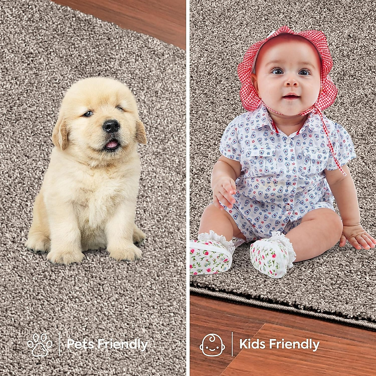 Ambiant Broadway Collection Kids Favourite Area Rugs Beige - 12' Square, Indoor, Stain Resistant, Perfect for Living Room, Bedroom, Dining Room, Entryway, Pet & Kids Friendly Rug, Wedding, USA