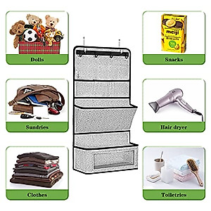 ZAAOEHA Door Hanging Organizer, Over Door Hanging Organizer Storage, Behind The Door Storage Organizer with Door Hook and Large Clear Windows, for Cosmetics, Toys and Sundries (1 Pack)