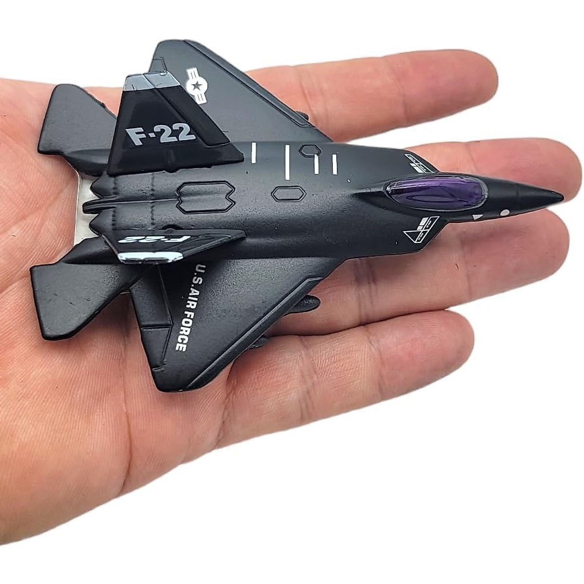 🛦 Die Cast Metal 4.5" Stealth Bomber Jets with Pullback Action. B2 Bomber, SR-71 Blackbird, F-117 Nighthawk, F/A-22 Raptor 4Set