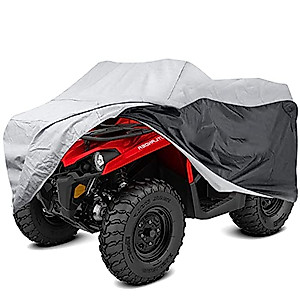 Softclub ATV Cover All Weather Outdoor Protection, Heavy Duty 420D Waterproof Oxford Fabric, Quad Bike ATV Cover, XXXL 101inchs Universal Fit, 4 Wheeler Cover fit Polaris Suzuki Arctic Cat