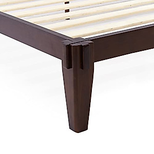 Bme Chalipa 14” Full Size Bed Frame - Wood Platform Bed - Wood Slat Support - No Box Spring Needed - Easy Assembly - Minimalist & Modern Style, Walnut