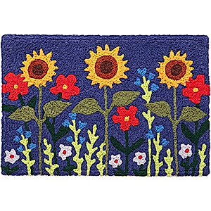 Jellybean Wild Sunflower Garden Accent Washable Rug 20" x 30" Doormat