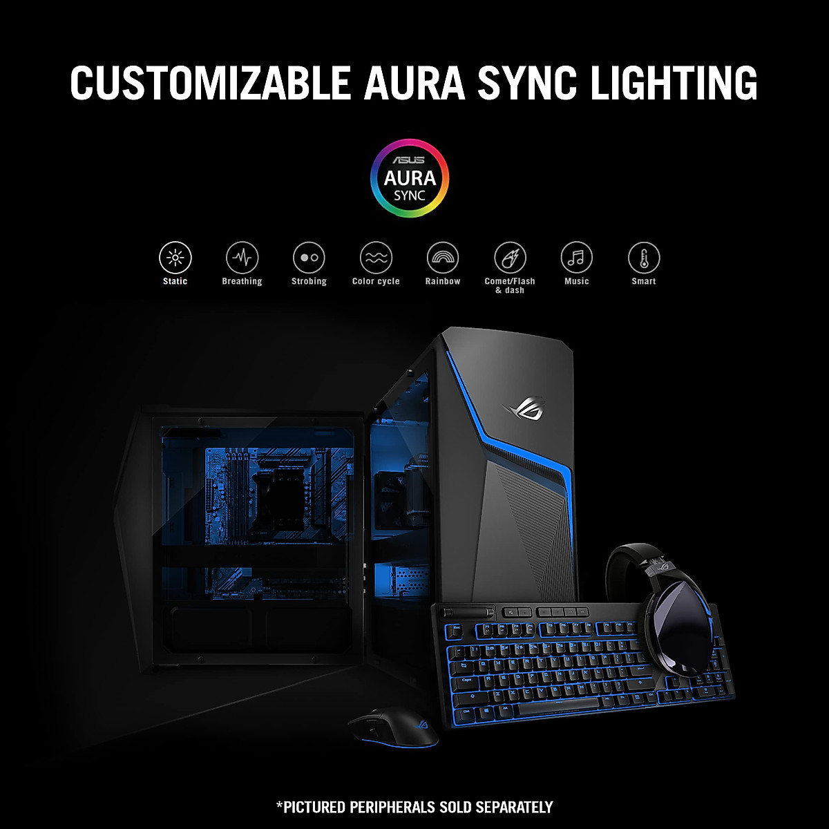 ASUS ROG Strix G10 Gaming Desktop PC, Core™ i5-11400F, GeForce RTX 3050, 16GB DDR4 RAM, 512GB SSD, Windows 11 Home, G10CE-BB554