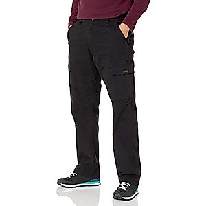 Wrangler Authentics mens Relaxed Fit Stretch Cargo Casual Pants, Black, 34W x 32L US