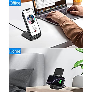 NANAMI Wireless Charger [2 Pack] - 10W Qi-Certified Fast Wireless Charging Stand for Apple iPhone 14/14 Pro/13/12/11/X/XR/8, Cordless Phone Charger Dock for Samsung Galaxy S23/S22/S21/Note 20, Pixel 6