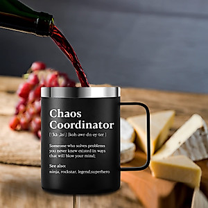 ZAHUOMUG Chaos Coordinator Gifts Mug,Thank You Gifts for Boss Teacher Men,Appreciation Gifts for Manager,Leader,Gifts for Male Friend Coworker,Boss Day Gifts,Chaos Coordinator Tumbler,Office Mug 12oz