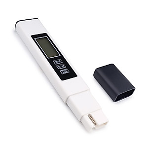 Othmro 1Pcs TDS and EC Tester Handheld Tester 1-9990PPM 1 Resolution Plastic Titanium Alloy Digital Water Tester Accuracy ± 2% for Aquariums Swimming Pools Water Filters White