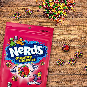 Nerds Rainbow Gummy Clusters Candy - Resealable 8 Ounce Bag |Easter Gift Basket Candy| Easter Egg Filler