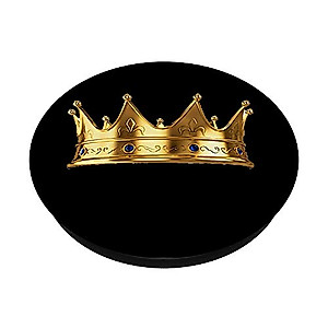 Cool King Crown Design Royalty Symbol Gift On Black PopSockets Grip and Stand for Phones and Tablets