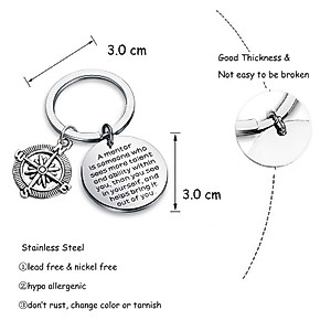 Gzrlyf Mentor Keychain with Compass Charm Mentor Appreciation Gifts for Mentor Leader (Mentor Keychain C)