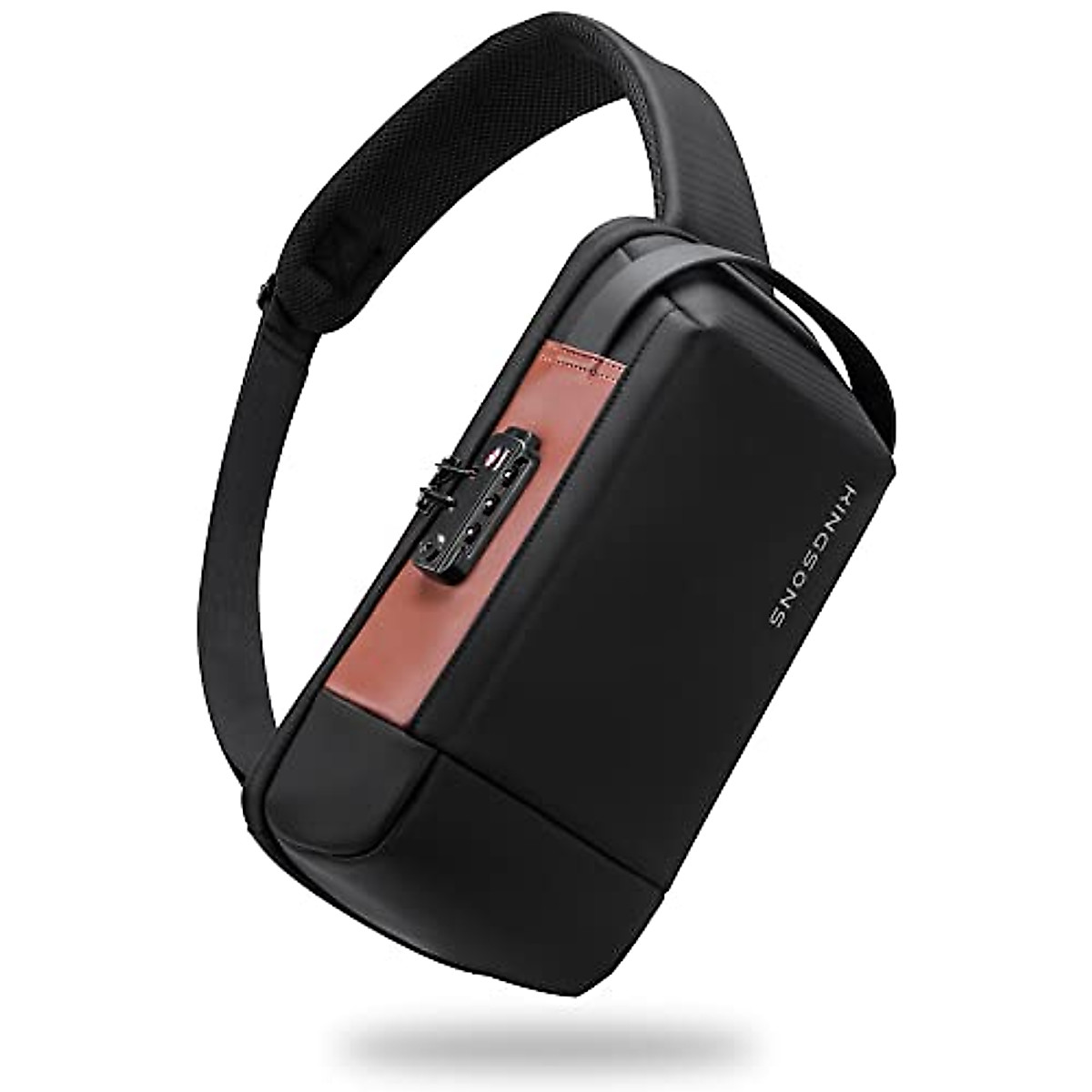 Kingsons Crossbody Bag Sling Backpack - Mini Anti theft Travel Sling Man Bag with Charging Port, Small Chest Shoulder Side Backpack for Traveling, Leisure, Commuting,Fit for 9.7" ipad