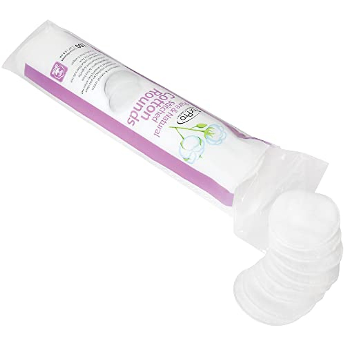 ForPro Professional Collection Pure & Natural Stitched Cotton Rounds for Face, 100% Pure Cotton Makeup Remover Pads, Hypoallergenic, Lint-Free, Vegan & Cruelty-Free, Pack of 4-100 Cotton Pads